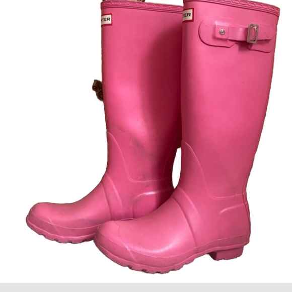 Hunter | Shoes | Hunter Girls Pink Rain Boots Sz 5 | Poshmark